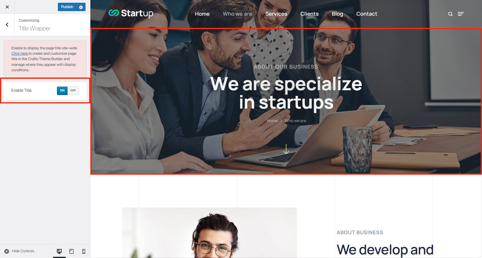 Setup Your Website Page Title Area – Crafto Documentation