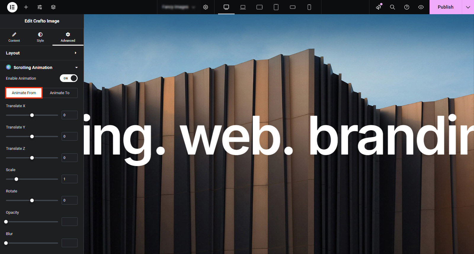 How to Add Scrolling Animation in Elementor with Crafto? – Crafto ...